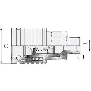 CFCIAEMS ISO-A - Femelle/mâle métrique Série S | Coupleur hydraulique | Standard à clapet | Isoflex